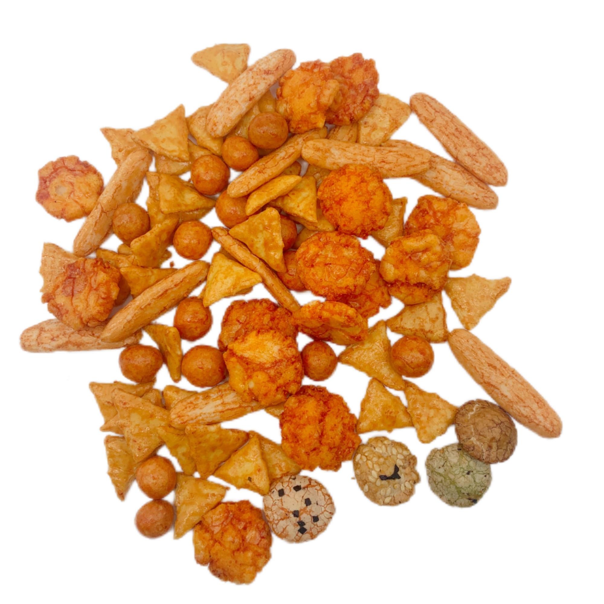 Gourmet Mixed Rice Crackers - 200g Pack with Five Flavors and Peanuts ...