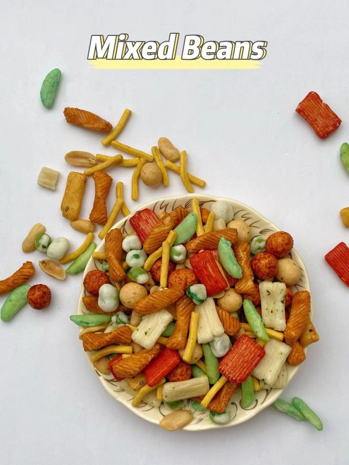 Premium Rice Cracker Snacks Mixed Flavors With Peanuts Peas Snacks
